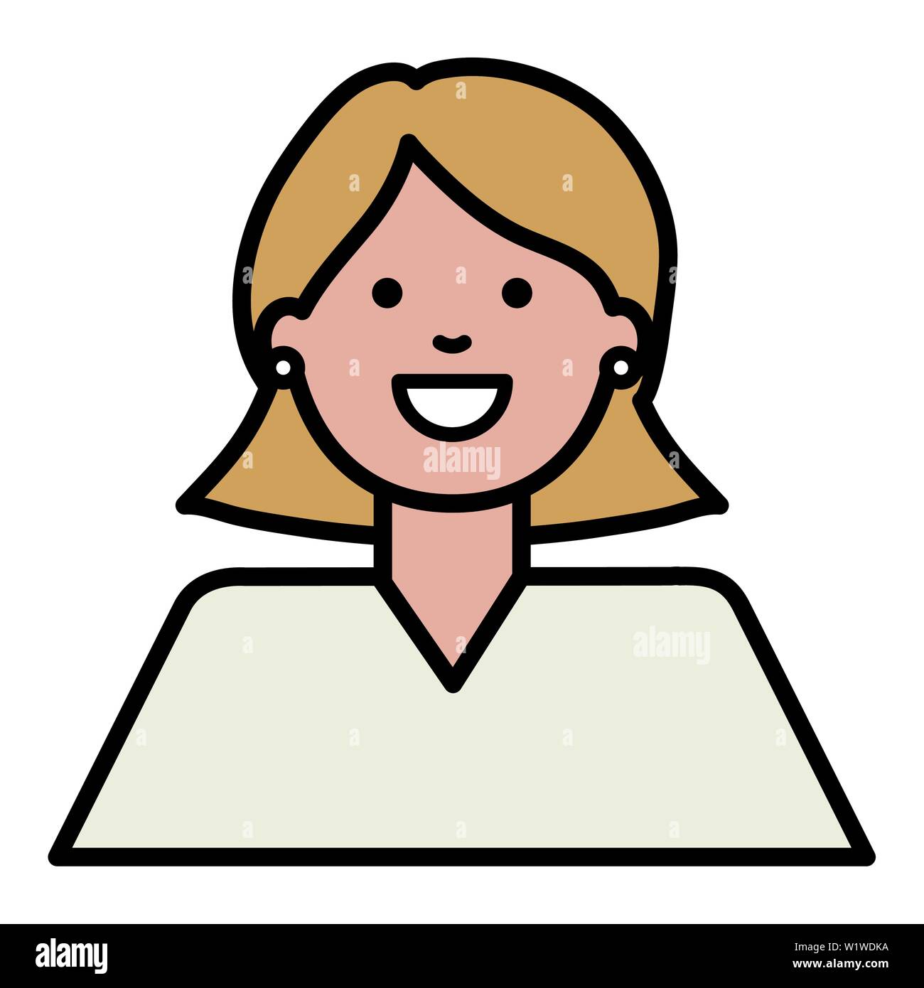 happy young woman avatar character vector illustration design Stock ...