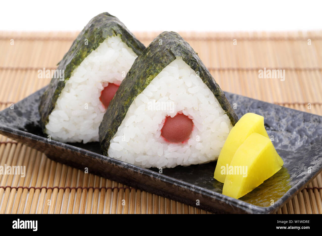 Onigiri, Japanese food, Japanese rice ball, rice triangle with nori and ...