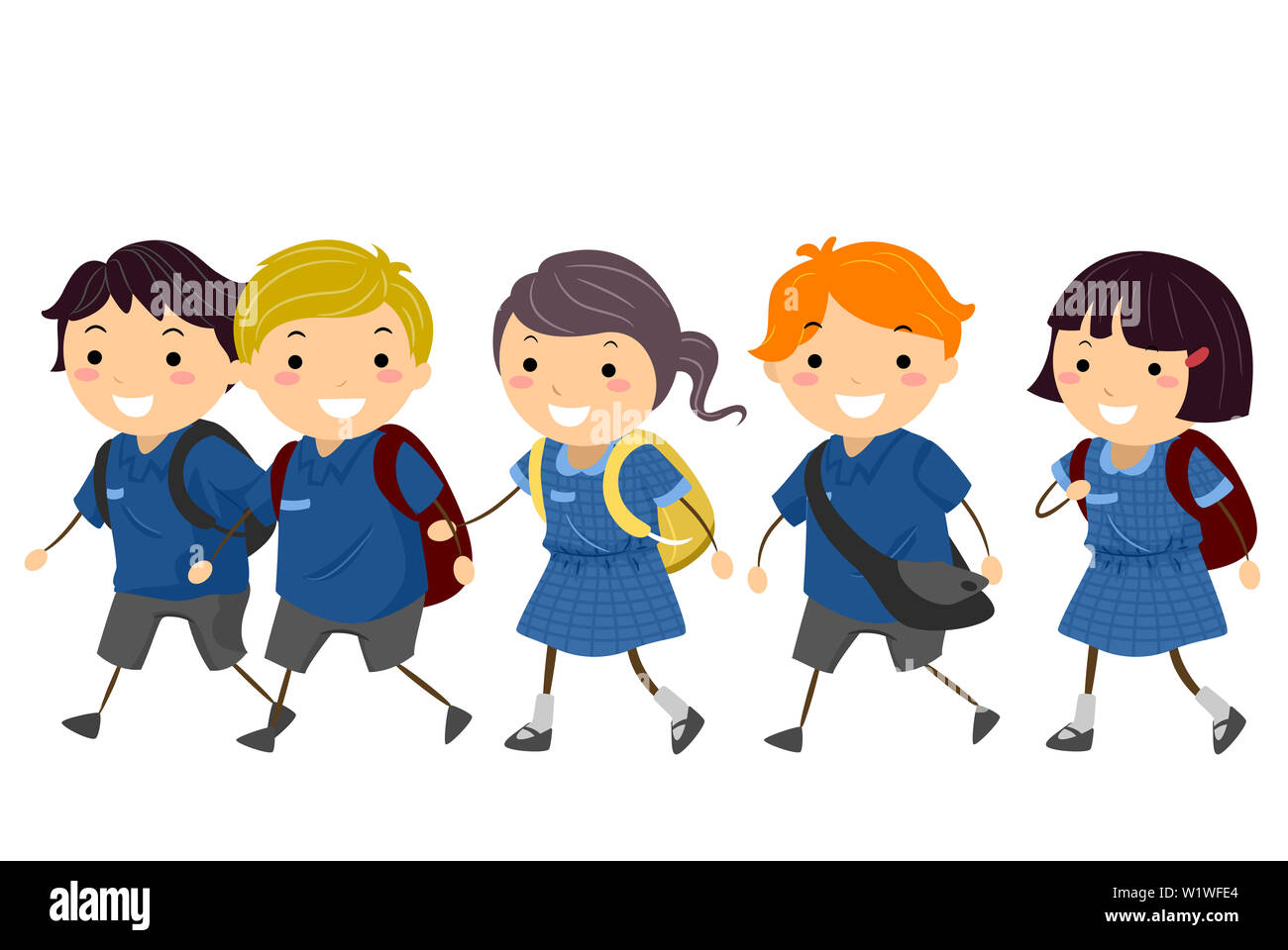 Kids Walking To School Clip Art