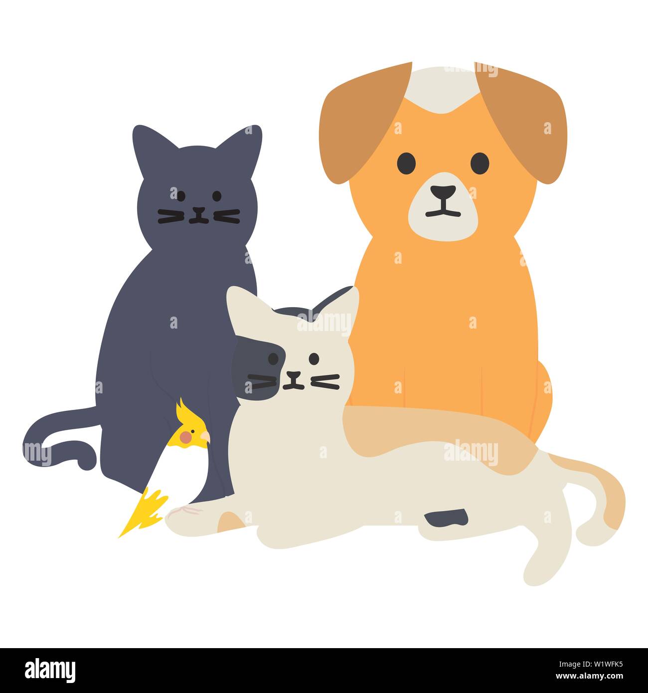 cute group of mascots adorables characters vector illustration design ...