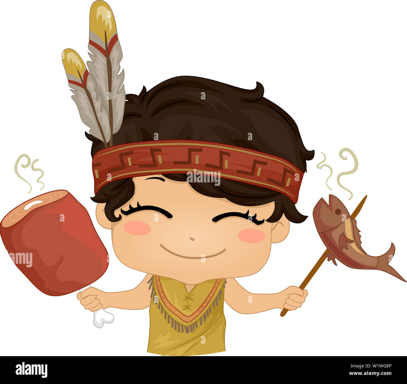 Cartoon Native American Boy