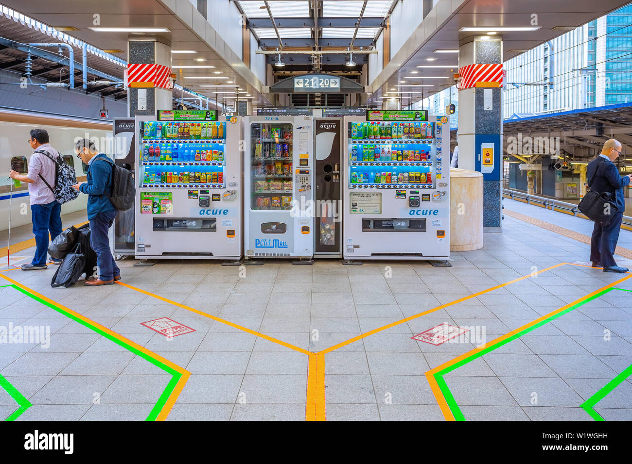 Tokyo, Japan - April 27 2018: A Platform of a japanese Shinkansen high speed train Stock Photo ...