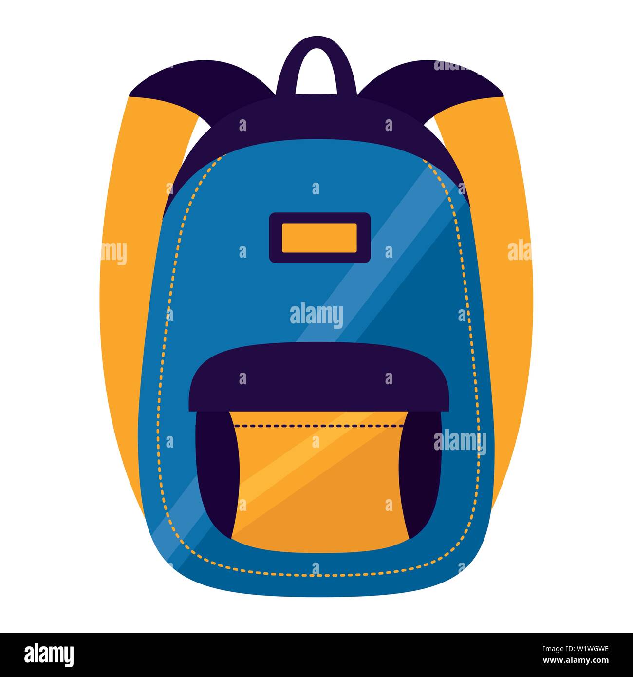 Schoolboy backpack on back Cut Out Stock Images & Pictures - Alamy