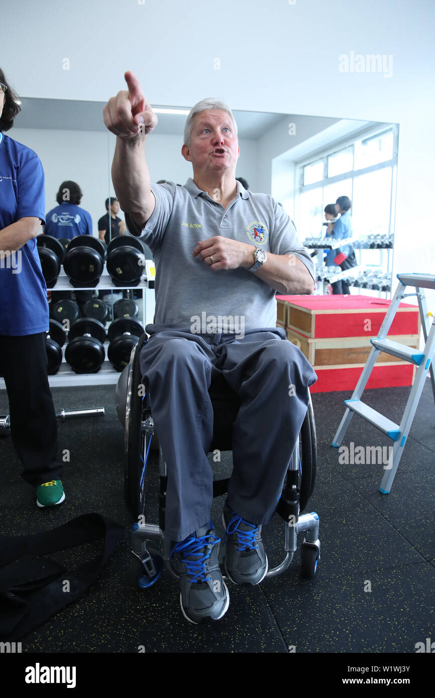 Tokyo, Japan. 3rd July, 2019. Jon Amos coach Para Powerlifting ...