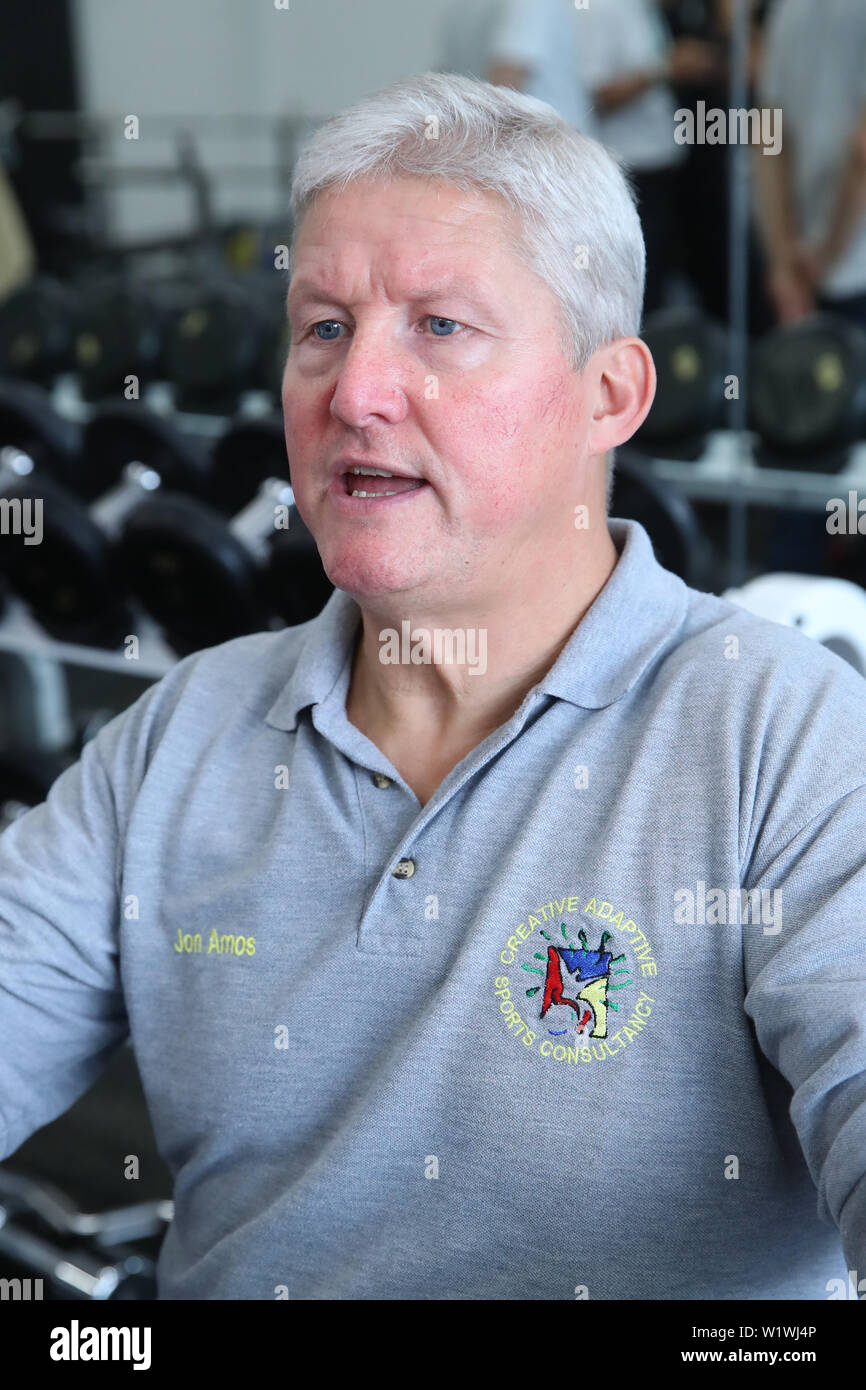 Tokyo, Japan. 3rd July, 2019. Jon Amos coach Para Powerlifting ...