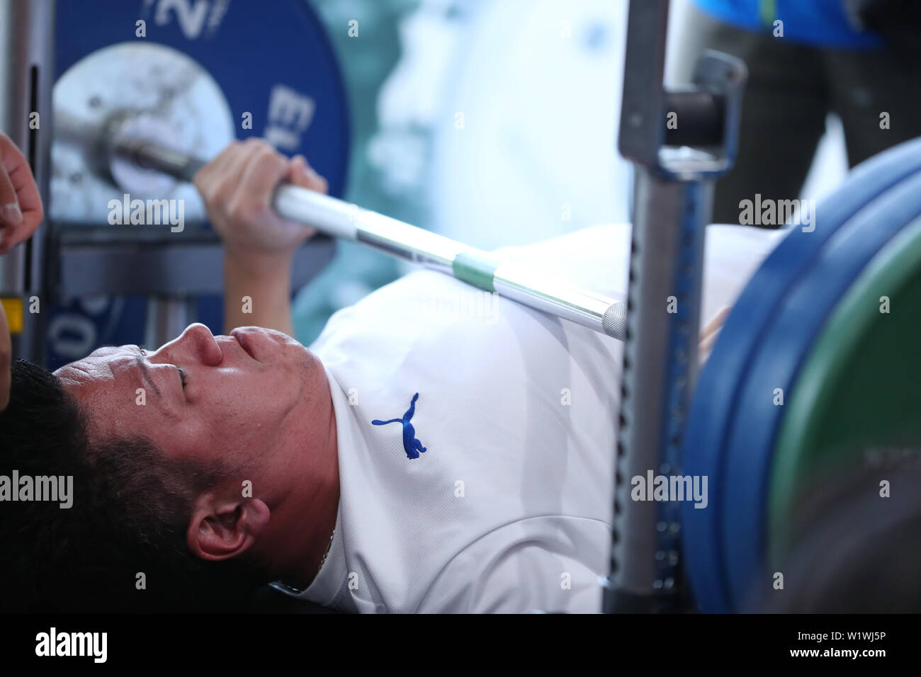 Tokyo, Japan. 3rd July, 2019. Masaharu Ishihara (JPN) Para Powerlifting ...