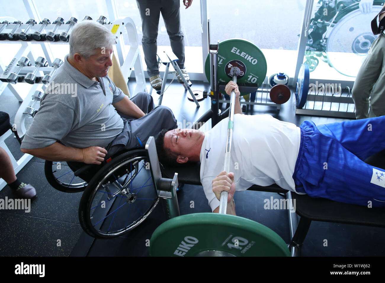 Tokyo, Japan. 3rd July, 2019. (L-R) Jon Amos coach, Masaharu Ishihara ...