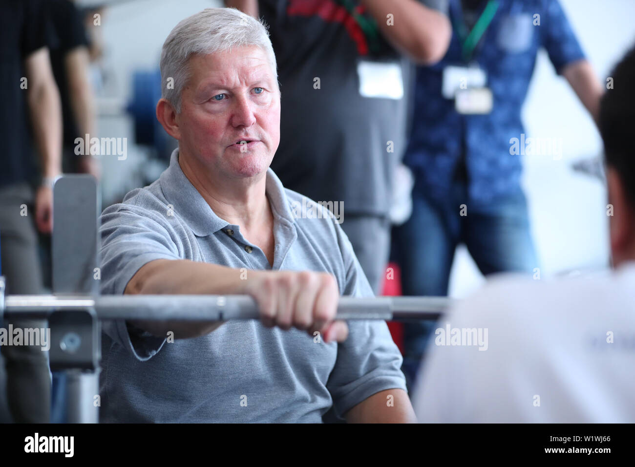 Tokyo, Japan. 3rd July, 2019. Jon Amos coach Para Powerlifting ...