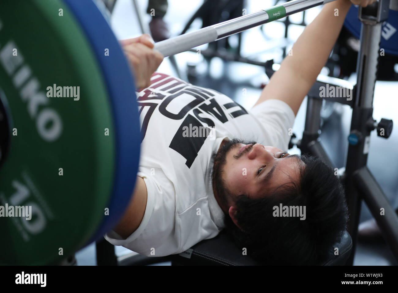 Tokyo, Japan. 3rd July, 2019. Kazuki Okuyama (JPN) Para Powerlifting ...