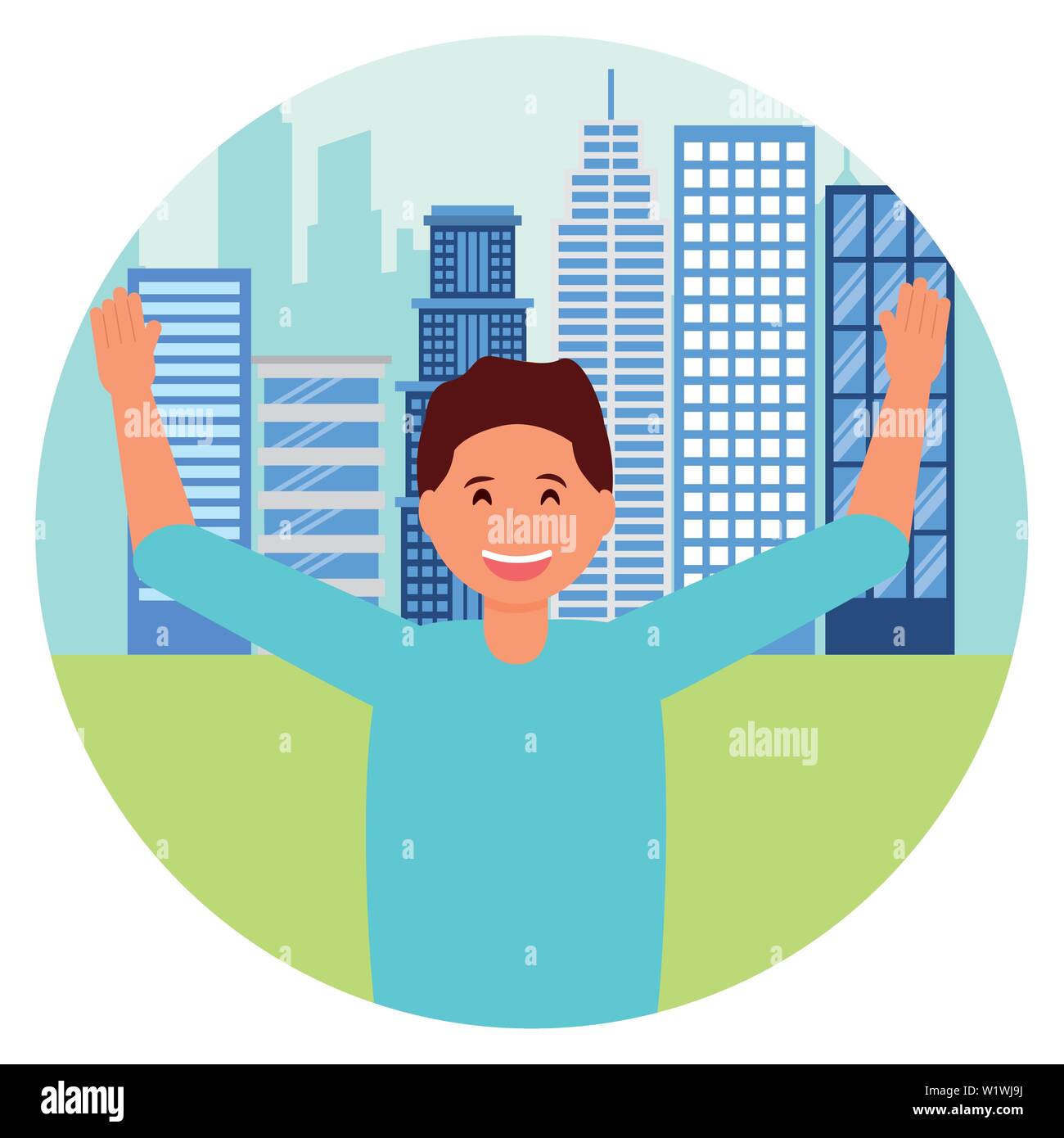 happy young people flat design Stock Vector Image & Art - Alamy