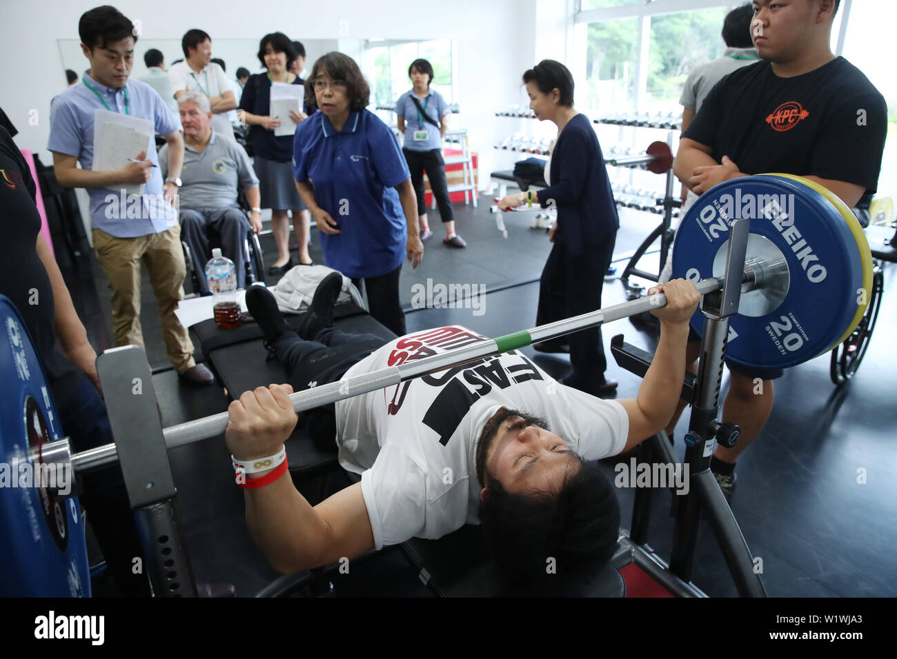 Tokyo, Japan. 3rd July, 2019. Kazuki Okuyama (JPN) Para Powerlifting ...