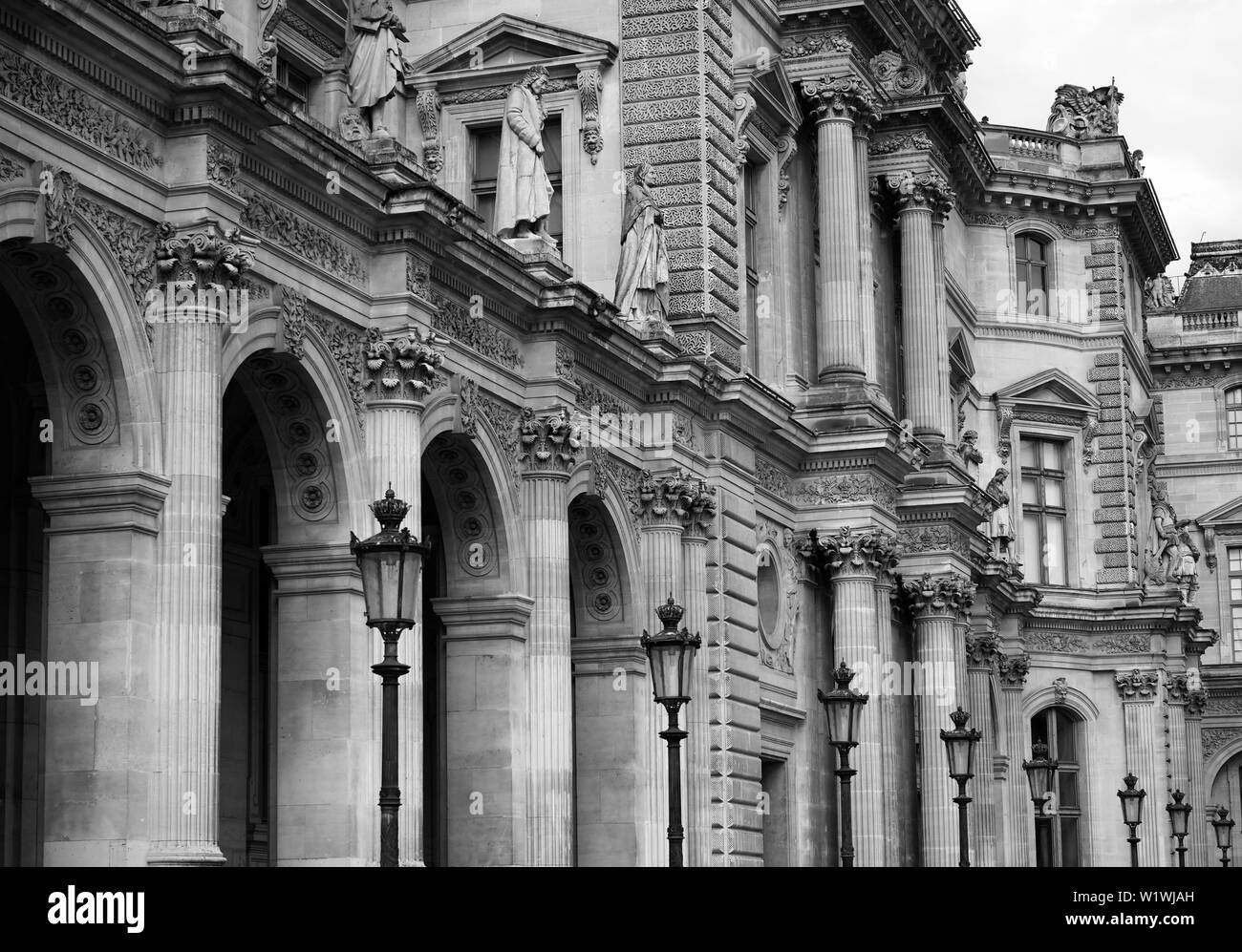 Detail from the louvre facade hi-res stock photography and images - Alamy