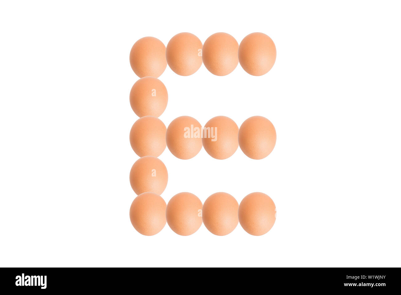 E,Egg alphabet uppercase on white background Stock Photo - Alamy