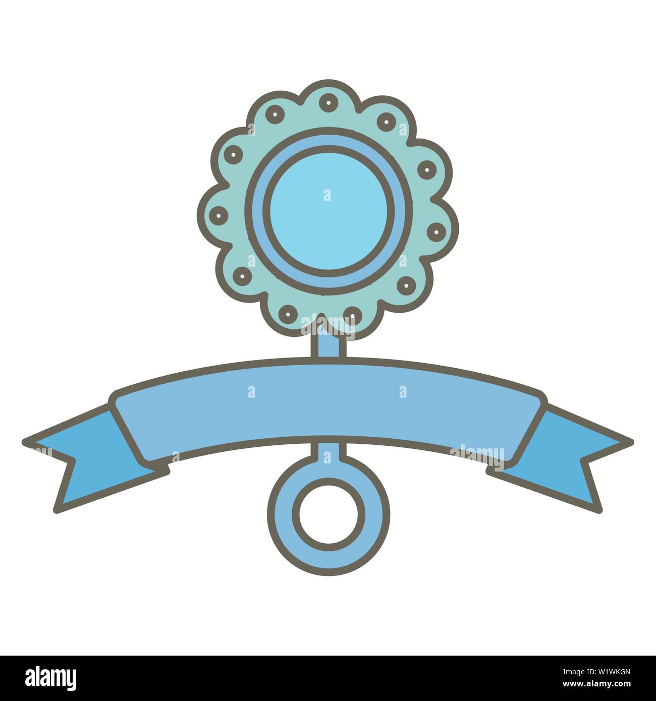 baby cute maraca accessory with ribbon vector illustration design Stock ...