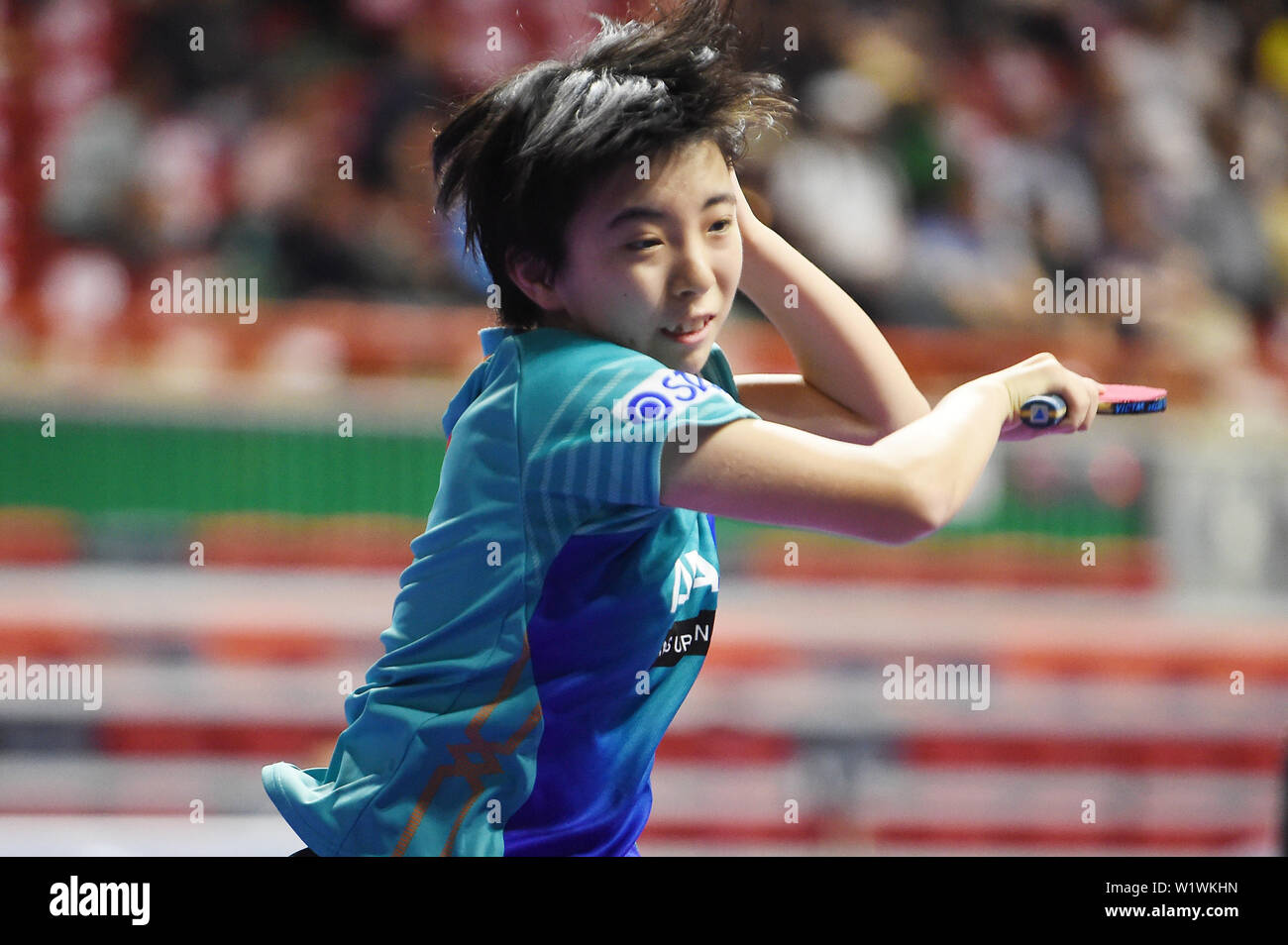 Busan, South Korea. 3rd July, 2019. Haruna Ojio (JPN) Table Tennis ...