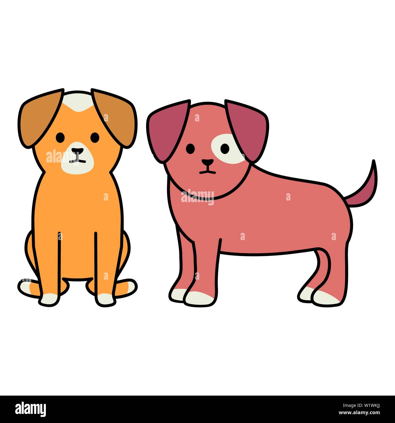 little dogs adorables mascots characters vector illustration design ...