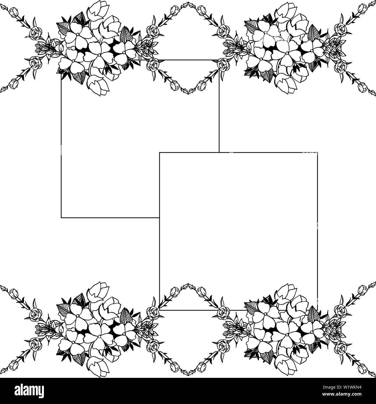 Vector illustration decorative of card for various ornate of flower ...