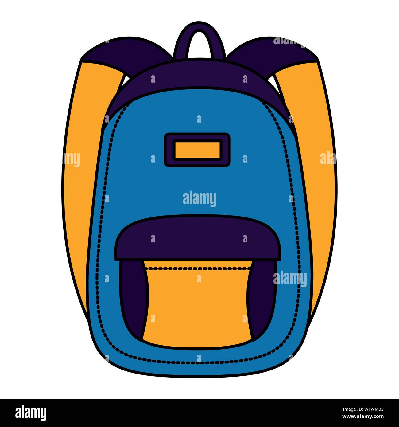 Schoolboy backpack on back Cut Out Stock Images & Pictures - Alamy
