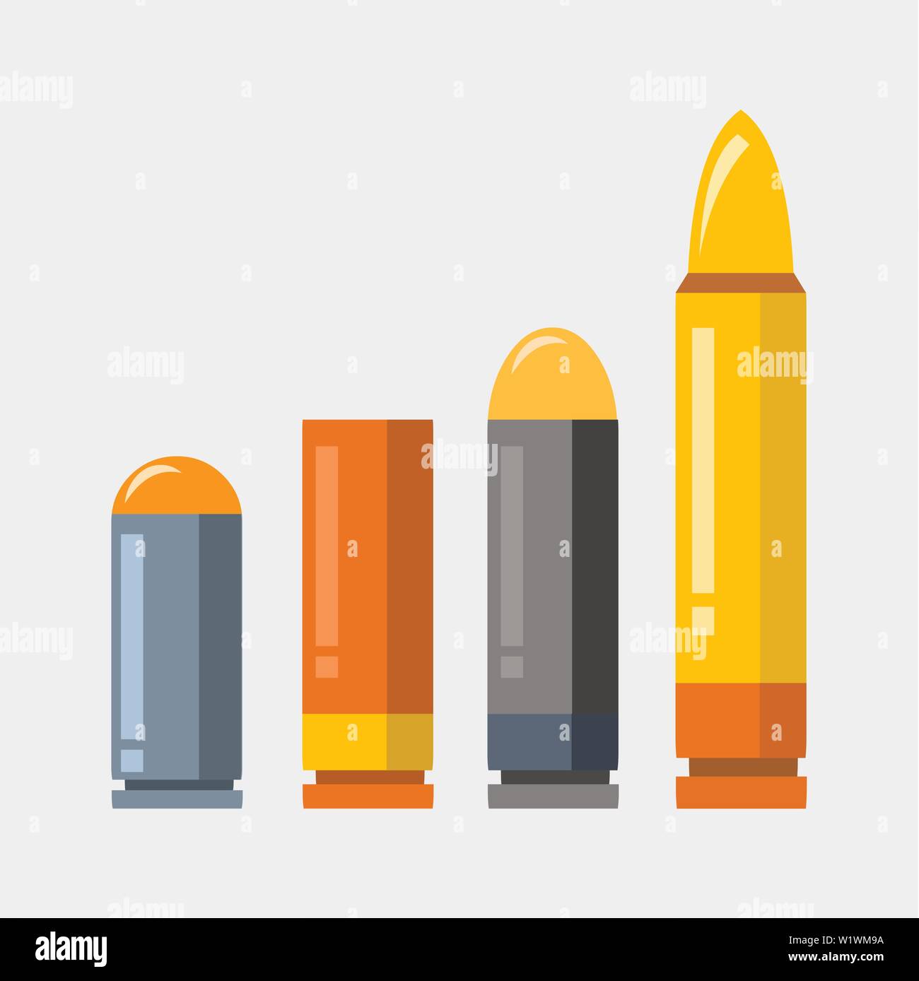 bullet gun military vector illustration set Stock Vector Image & Art ...