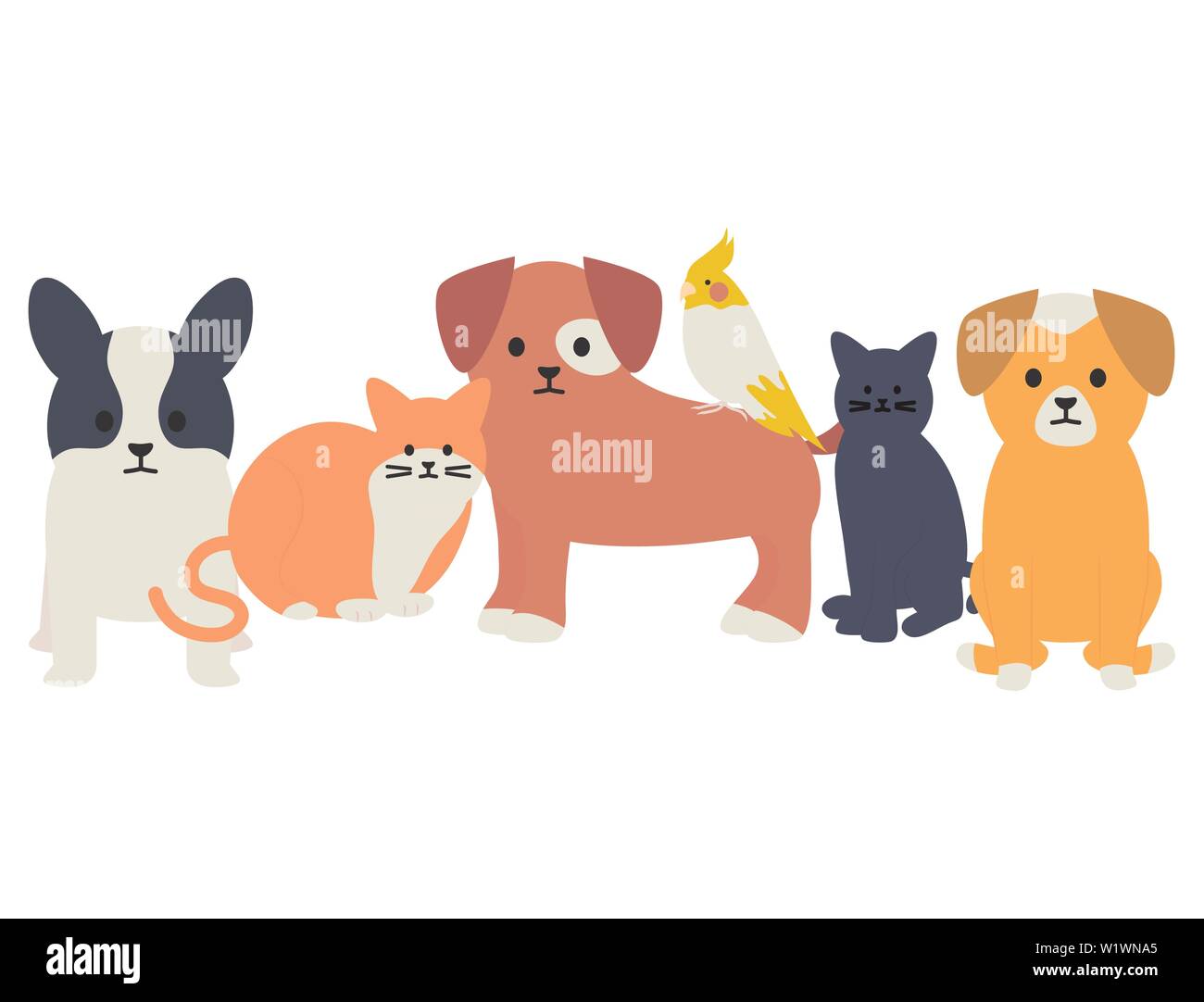 cute group of mascots adorables characters vector illustration design ...
