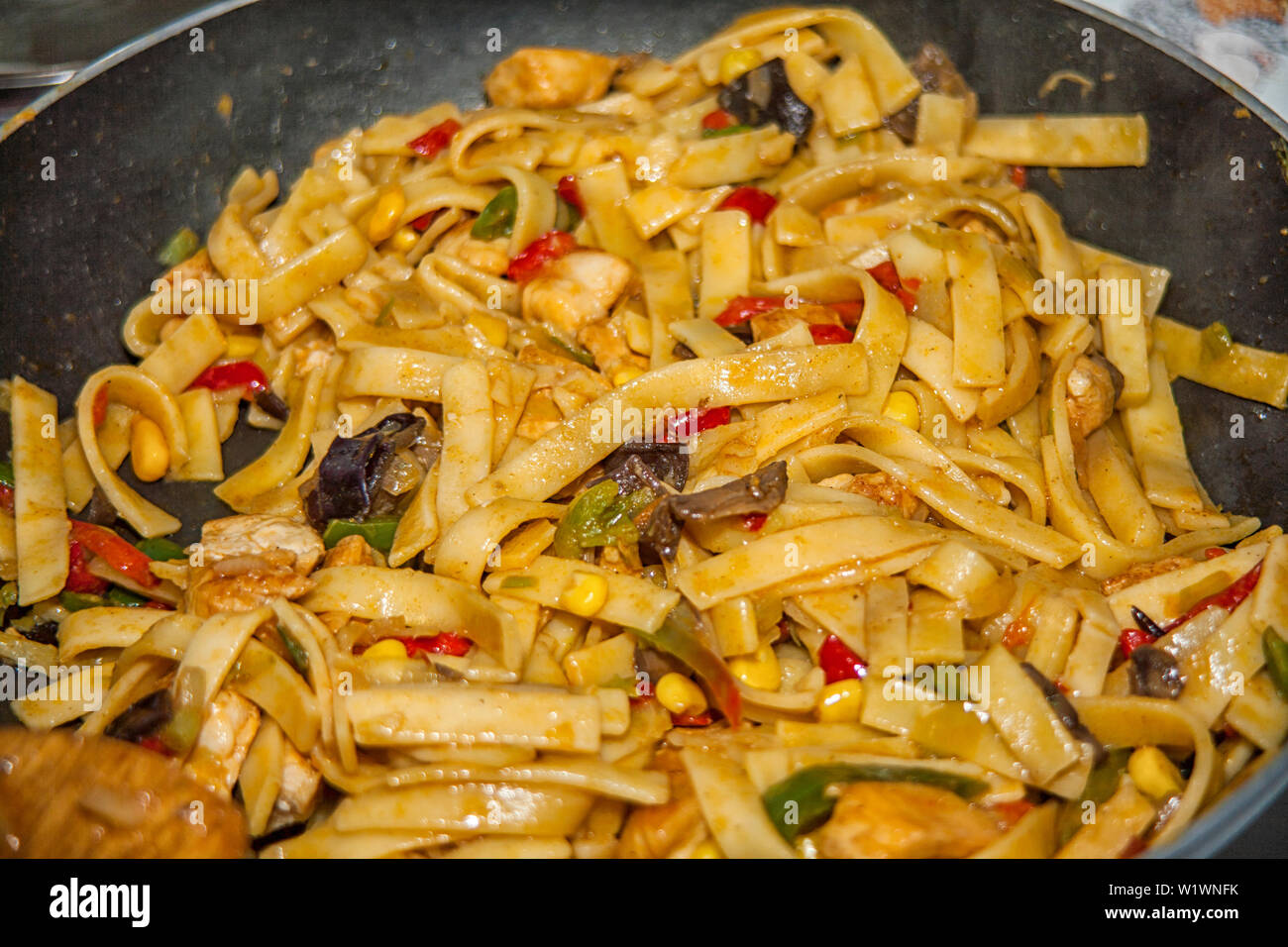 Bami Goreng is a pasta dish. Dish is made on a indonesian way with ...