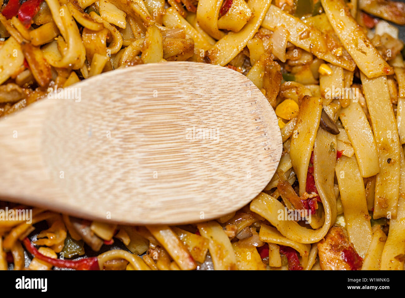 Bami Goreng is a pasta dish. Dish is made on a indonesian way with ...