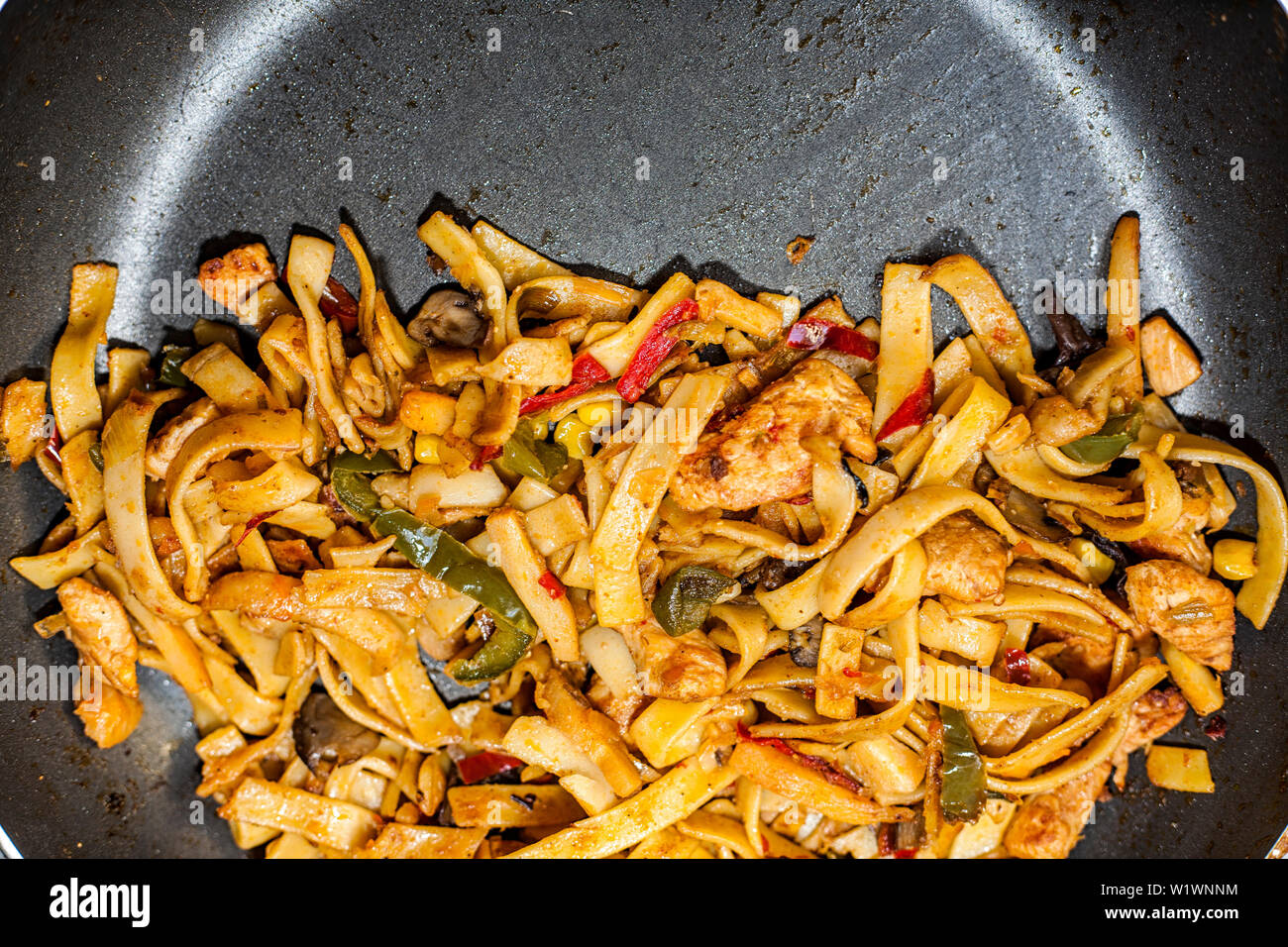 Bami Goreng is a pasta dish. Dish is made on a indonesian way with ...