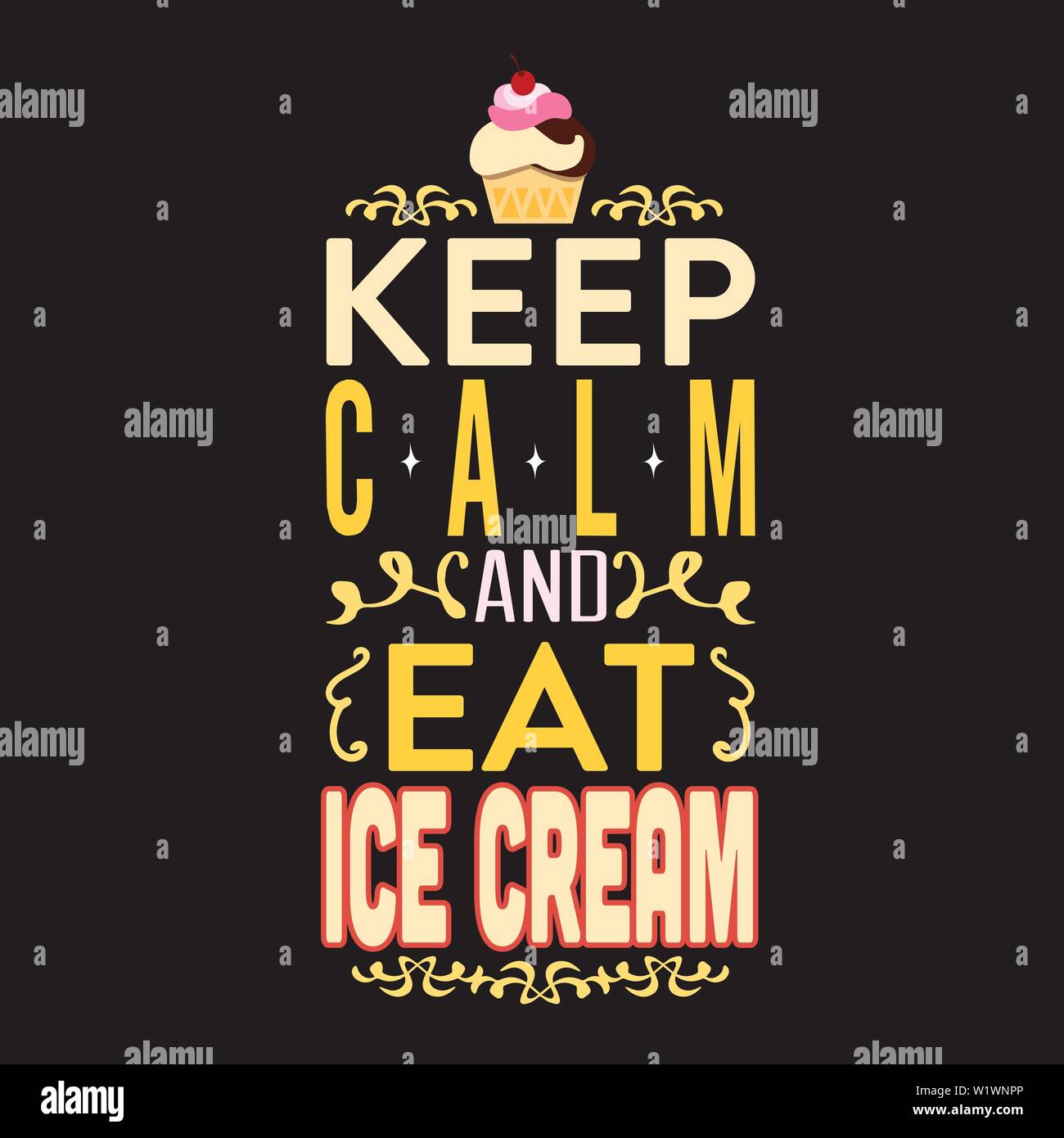 Keep ice cream Stock Vector Images - Alamy