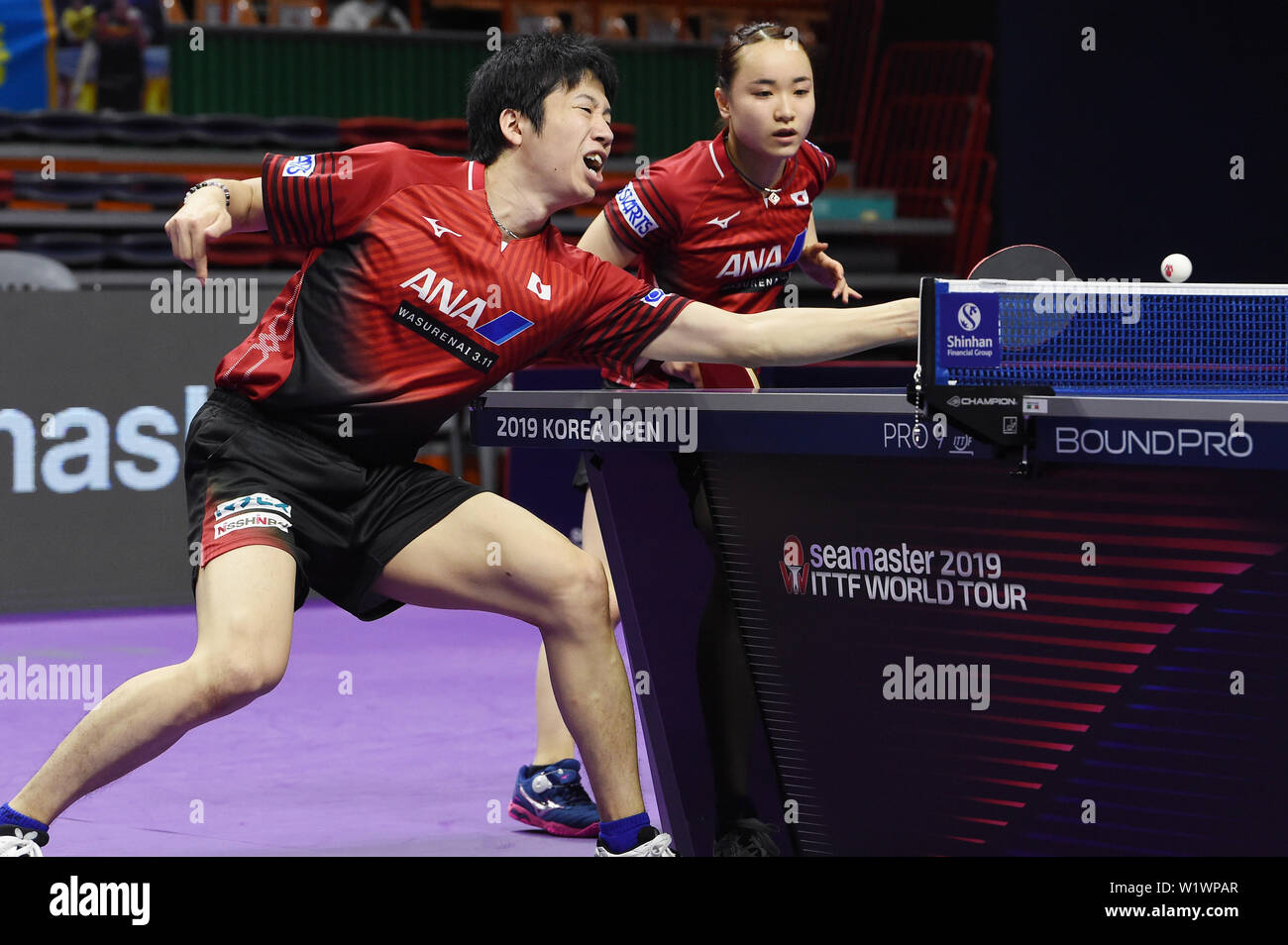 Busan, South Korea. 4th July, 2019. Jun Mizutani (JPN), Mima Ito (JPN) Table Tennis : The 2019 ...