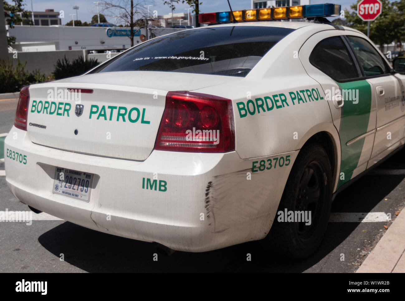 A United States Border Patrol police car is parked at UC San Diego. 3rd ...