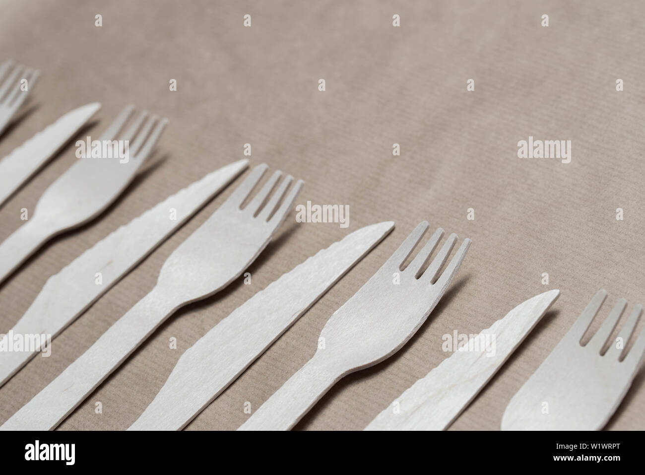 eco friendly wooden ecological cuttlery Stock Photo - Alamy