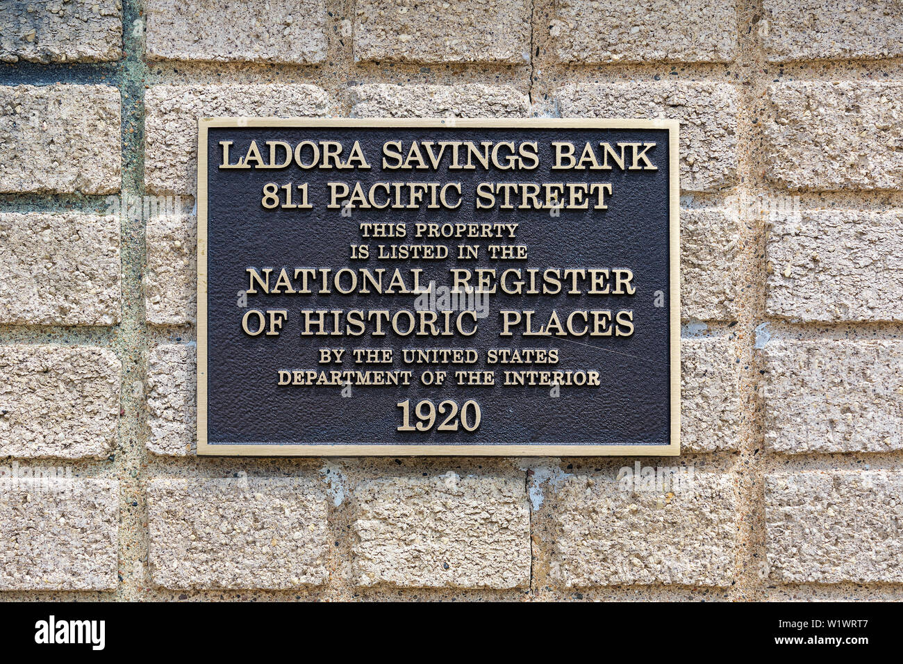 Caucus Bistro and Ladora Savings Bank on Pacific Street in Ladora, Iowa ...