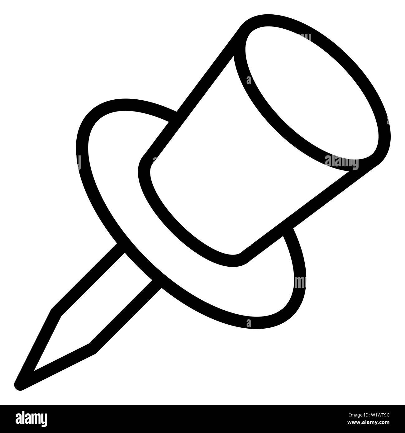 Pin Icon, Vector Illustration,User Interface Outline Stock Photo - Alamy