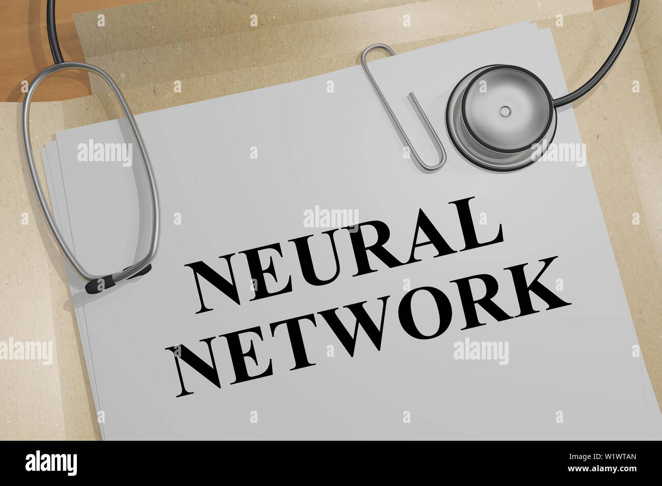 3D illustration of NEURAL NETWORK on a medical document Stock Photo - Alamy