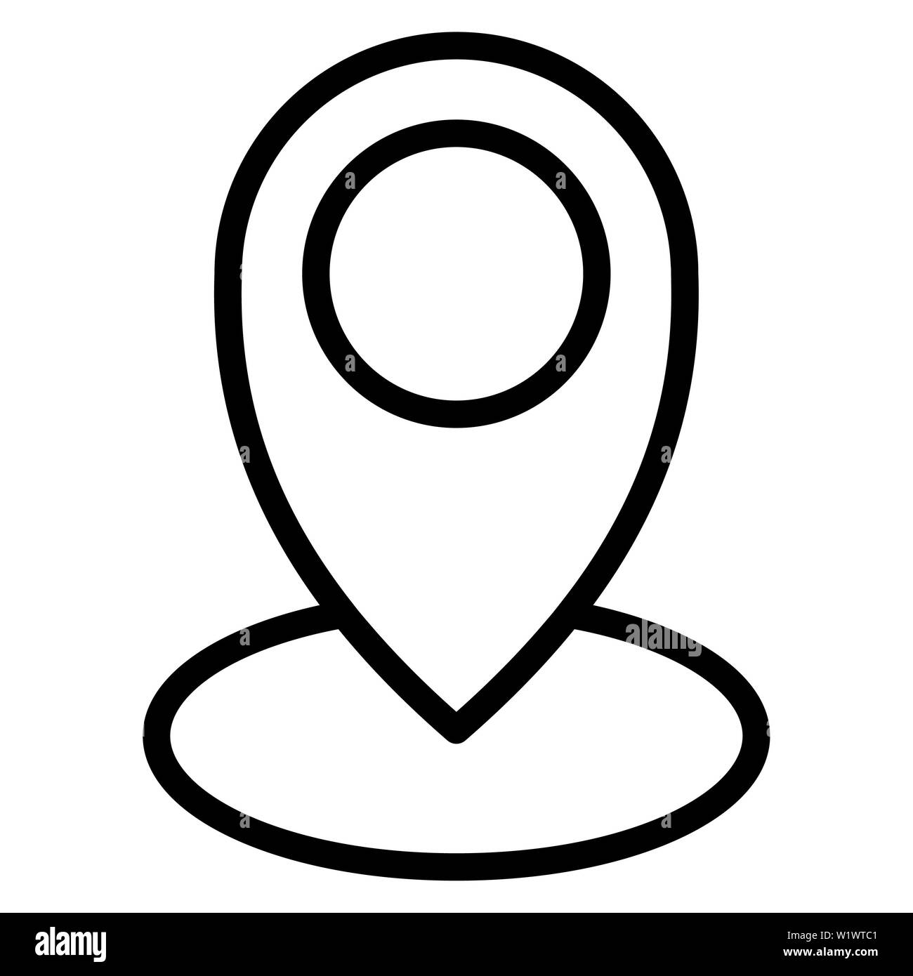 Location Icon, Vector Illustration,User Interface Outline Stock Photo ...