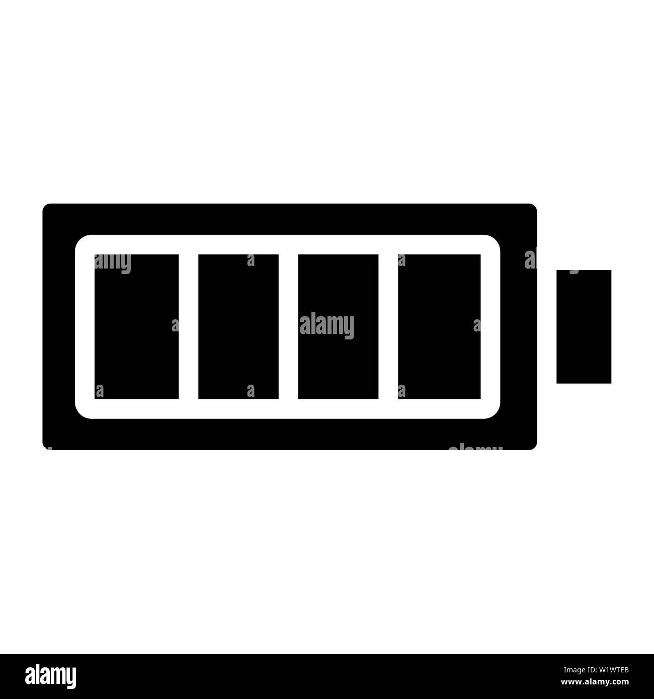 Battery Icon, Vector Illustration,User Interface Glyph Stock Photo - Alamy