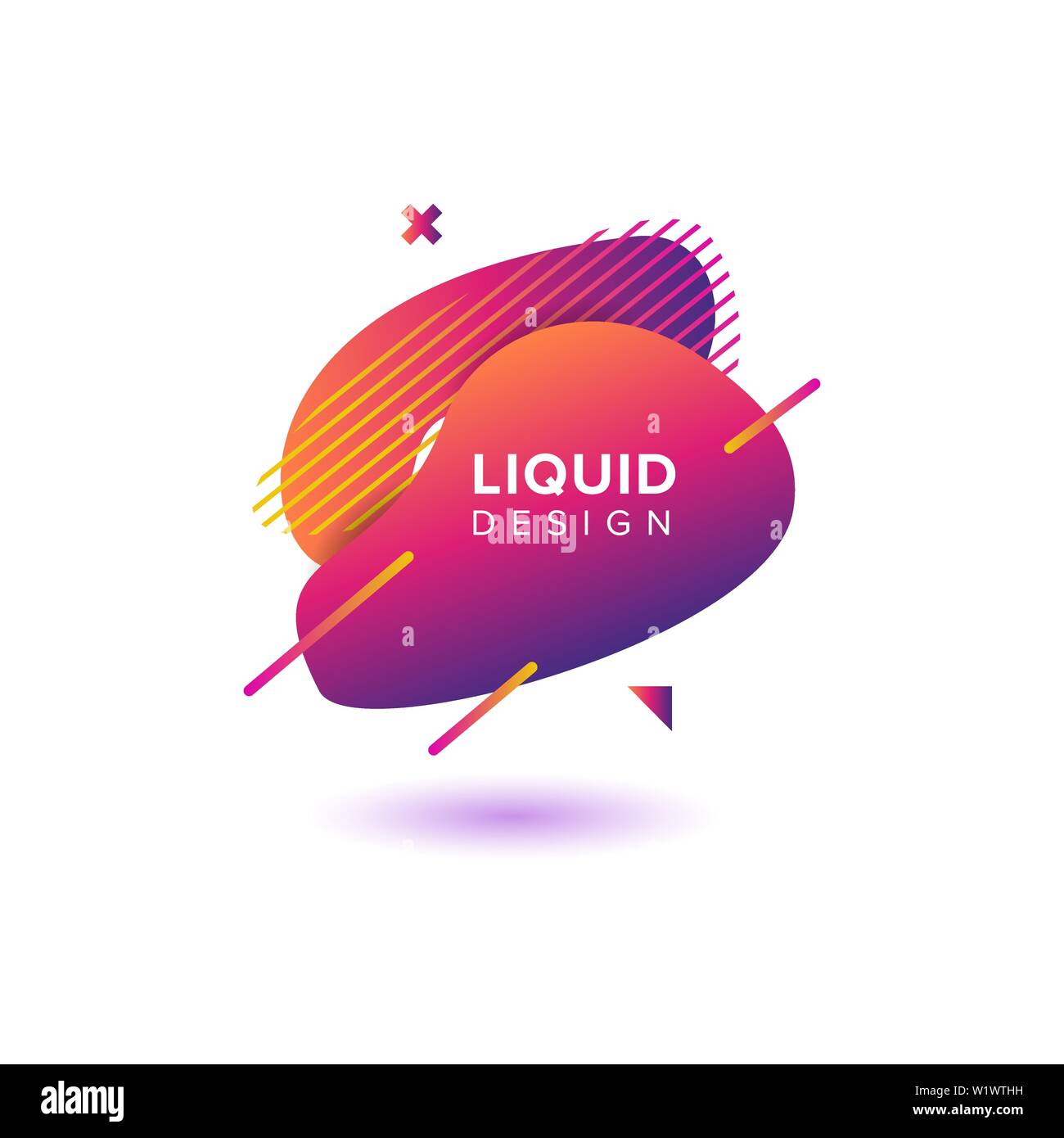 Color abstract liquid shape, fluid color overlap gradient background. Vector creative neon color ...