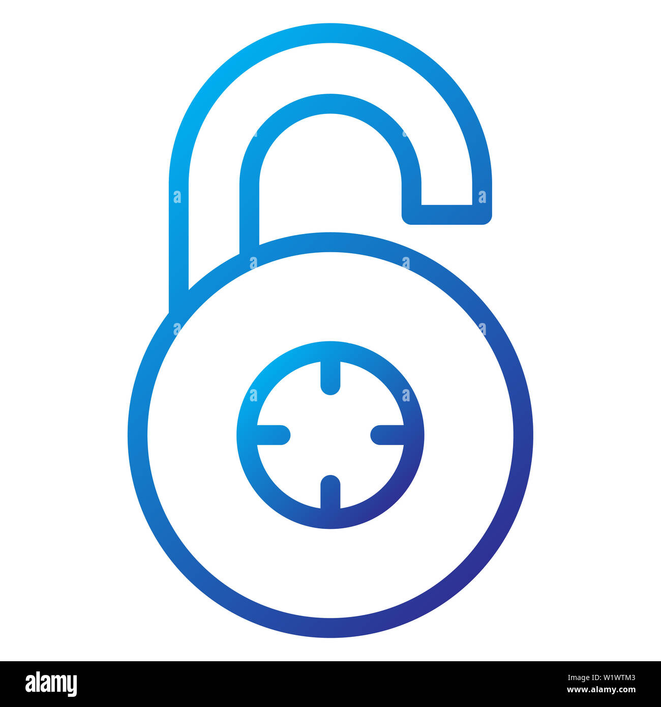 Unlock Icon, Vector Illustration,User Interface Colour Outline Stock ...