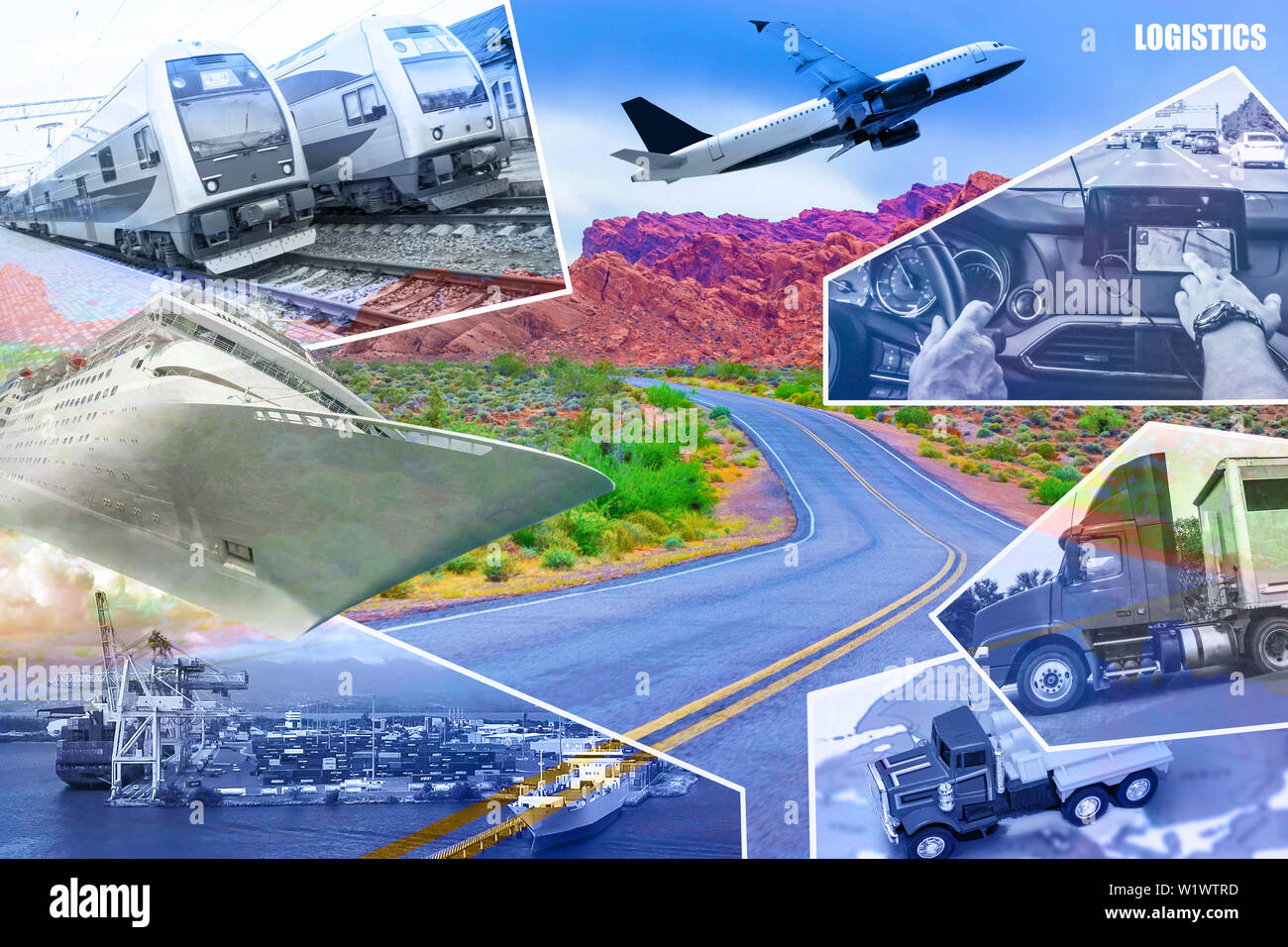 Abstract design background. Trucks and transport Stock Photo - Alamy