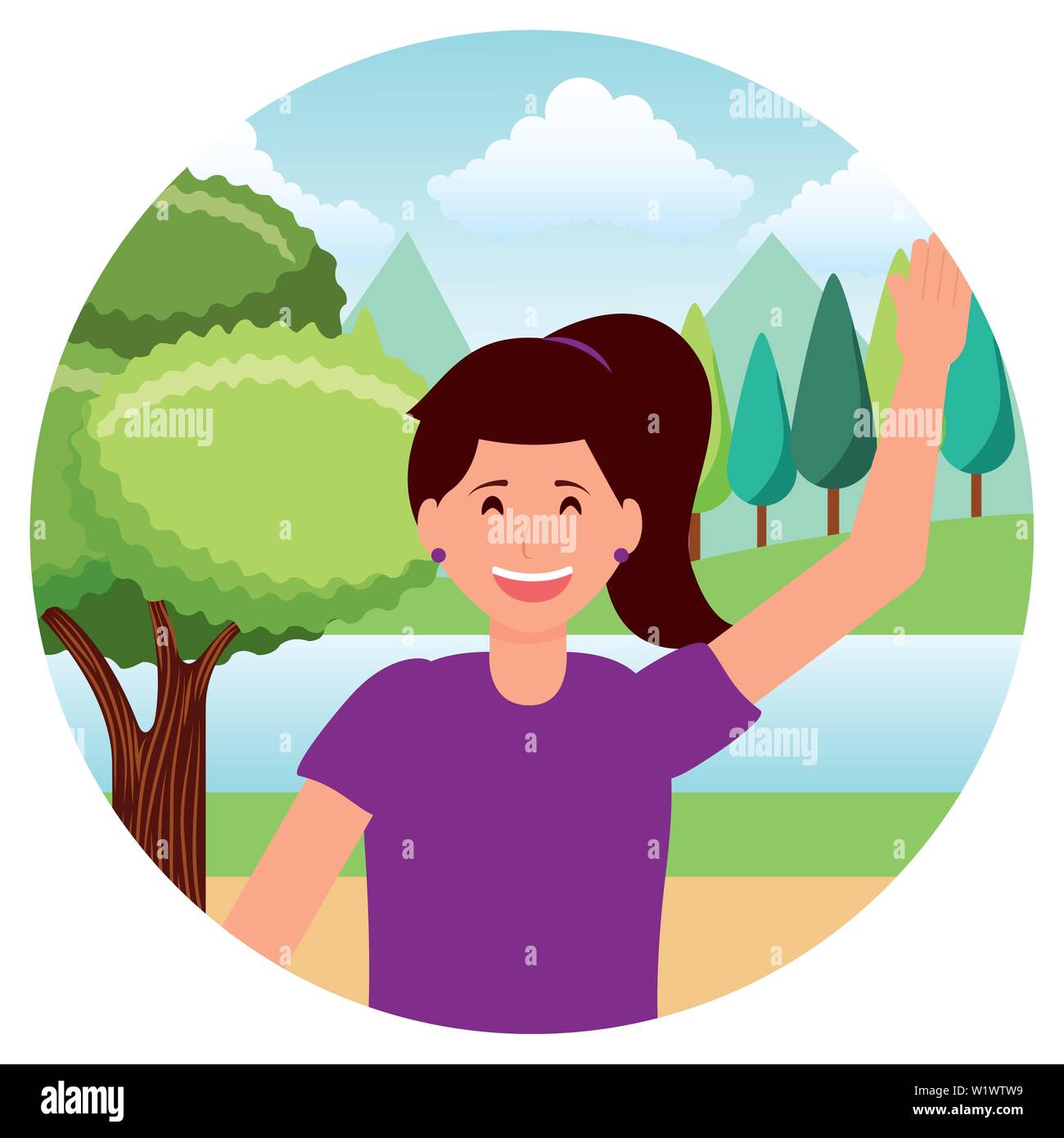 happy young people flat design Stock Vector Image & Art - Alamy