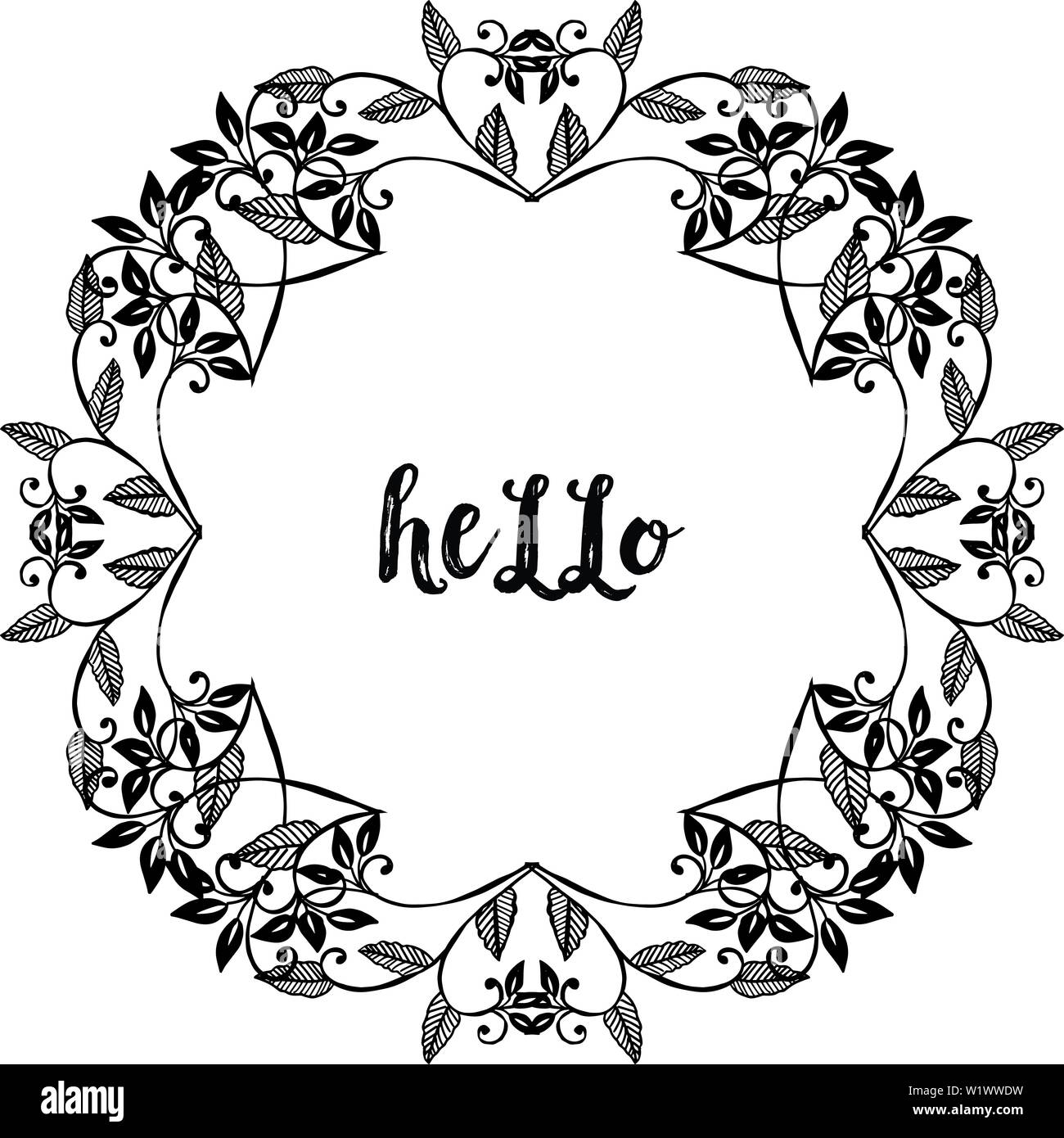 Vector illustration various texture flower frame for decor vintage ...