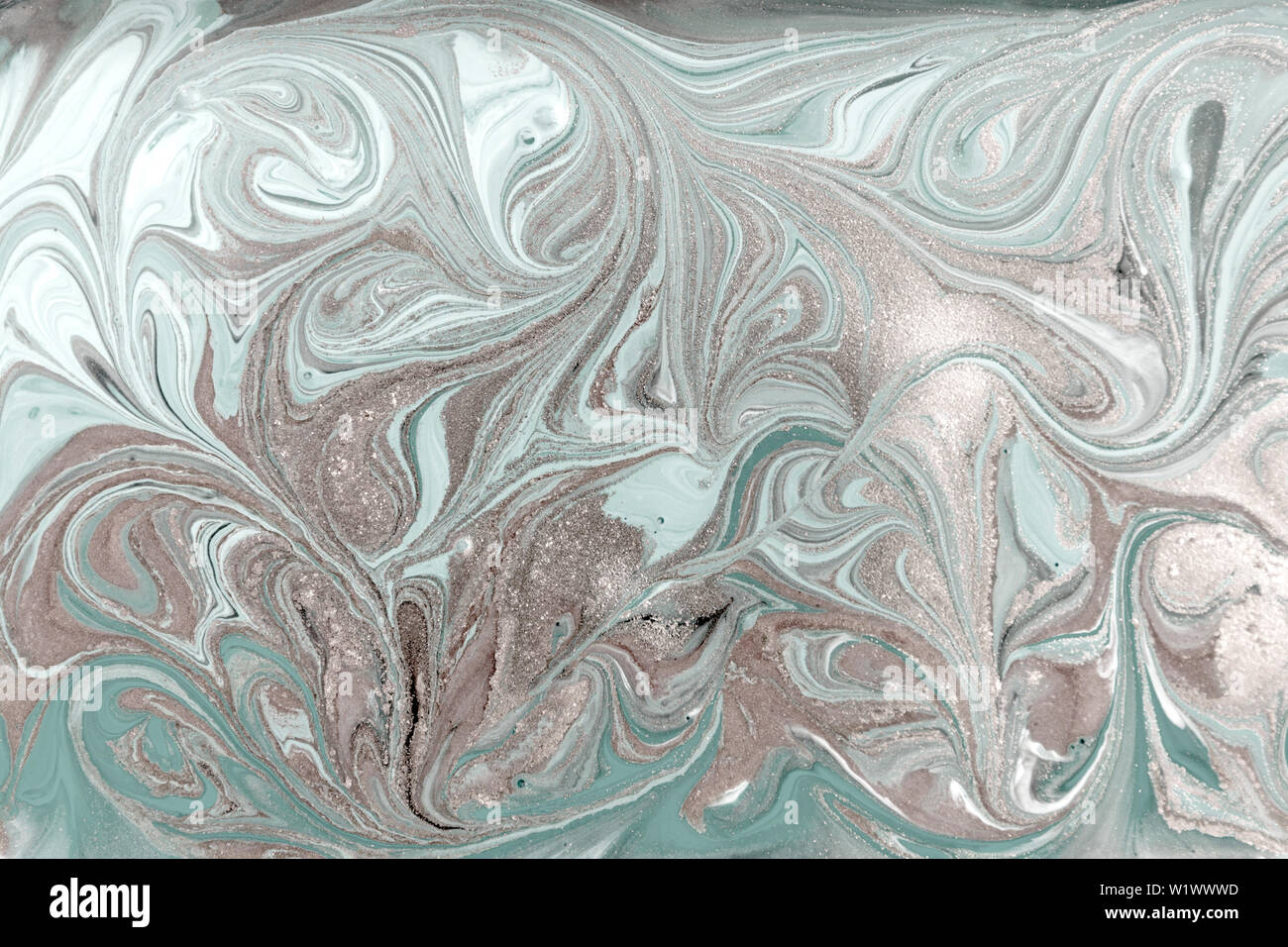 Marbling pattern. Golden powder marble liquid texture Stock Photo - Alamy