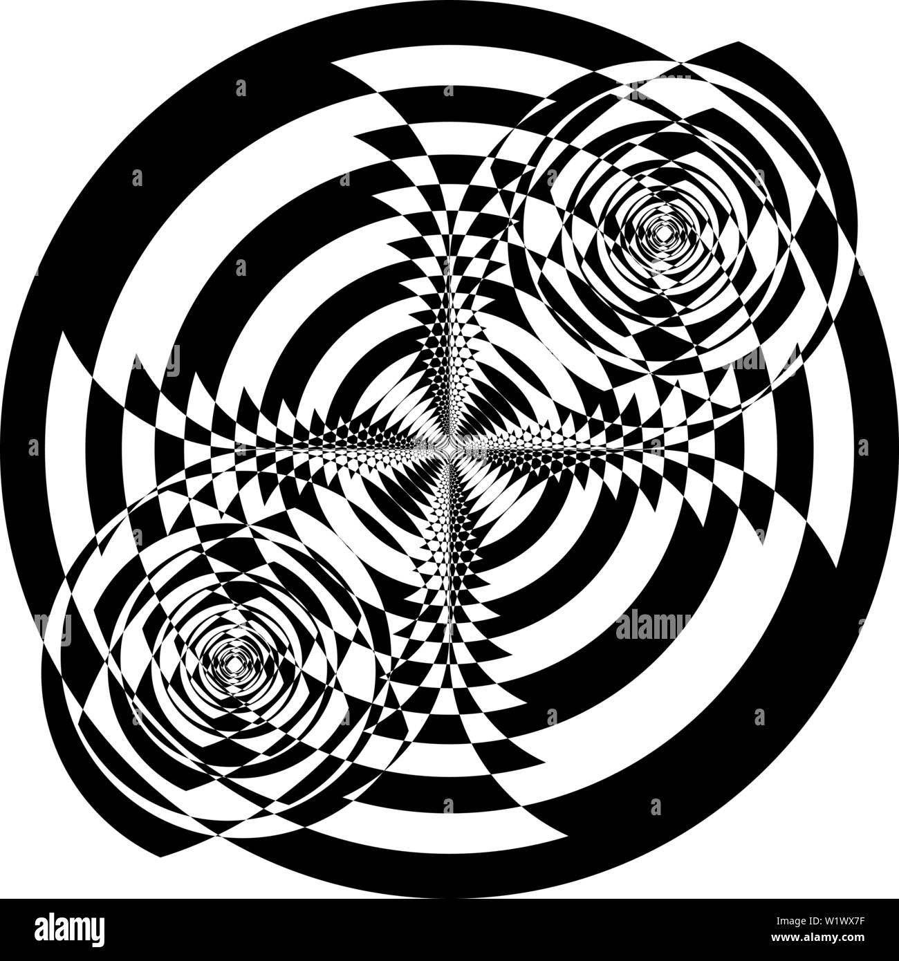 Rotating disk with tridimensional portals inspired strukture abstract ...