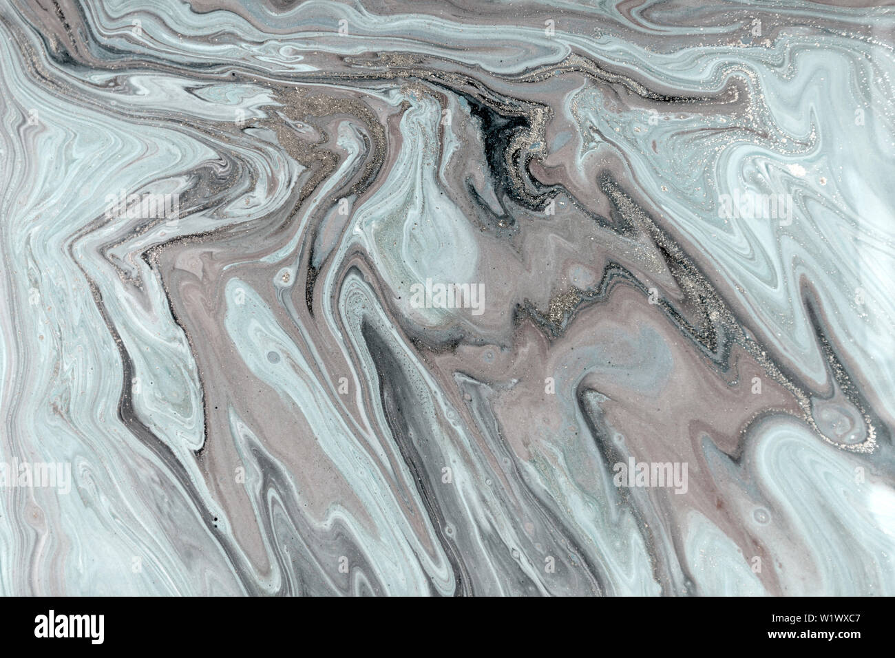 Marbling pattern. Golden powder marble liquid texture Stock Photo - Alamy