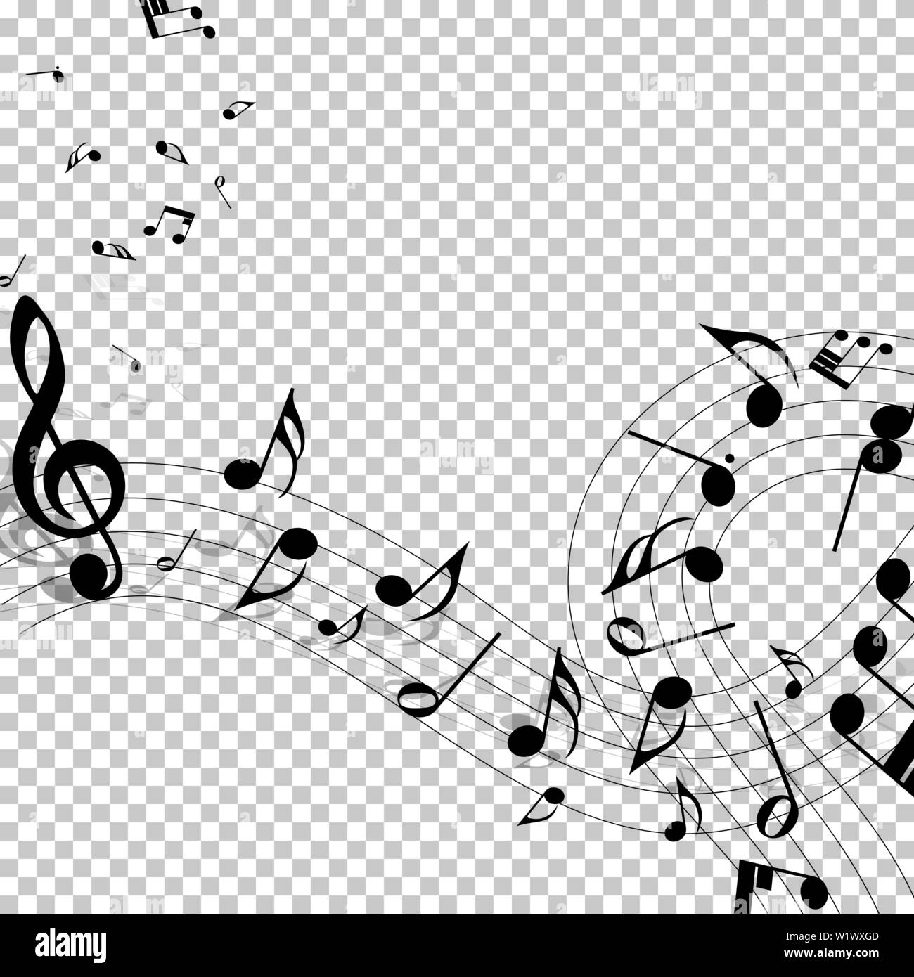 Musical notes staff background on white. Vector illustration Stock ...