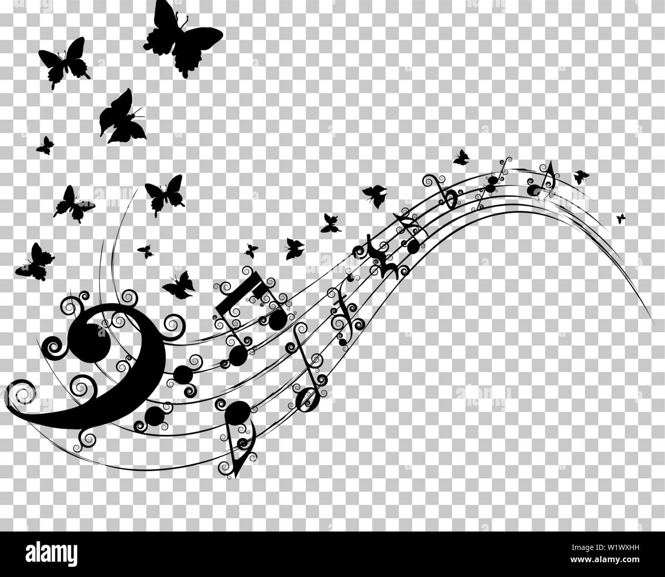 Vector musical notes staff background for design use Stock Vector Image ...