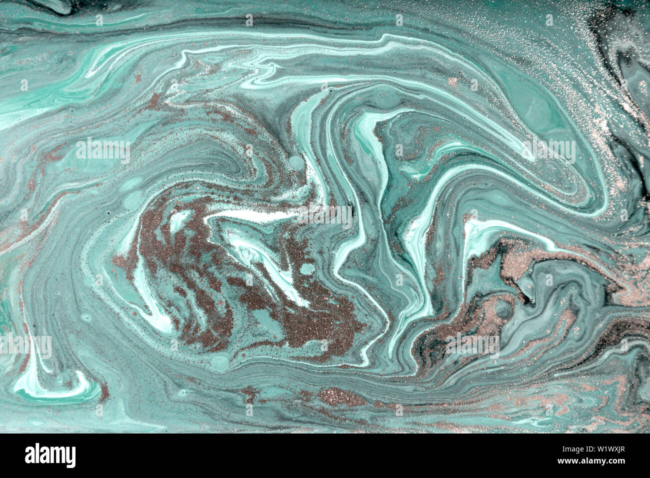 Marbling pattern. Golden powder marble liquid texture Stock Photo - Alamy