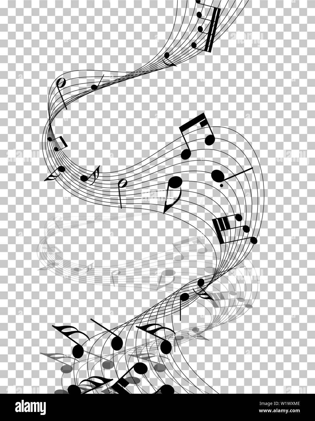 Vector musical notes staff background for design use Stock Vector Image ...