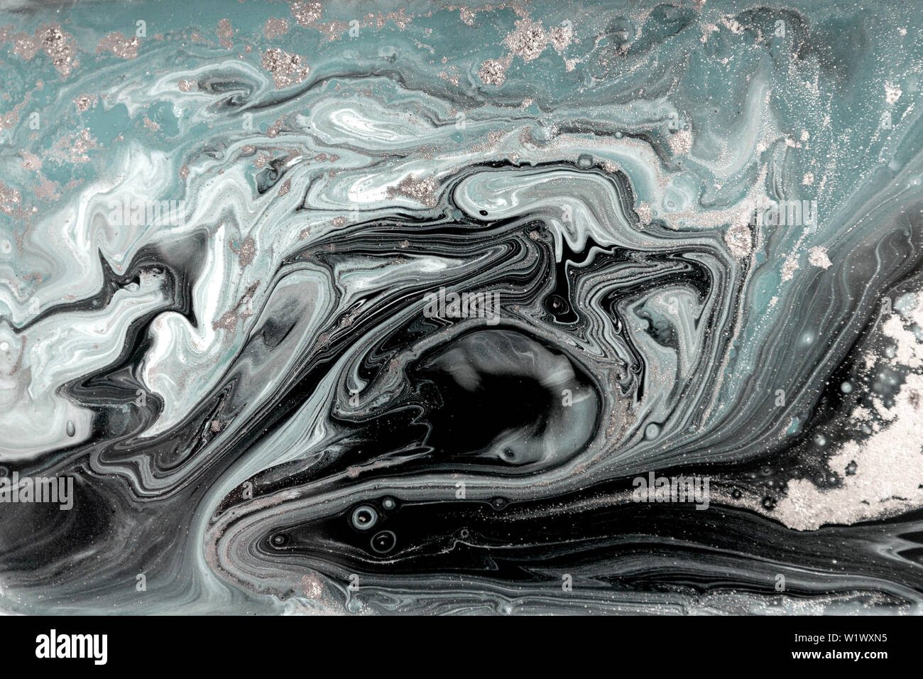 Marbling pattern. Golden powder marble liquid texture Stock Photo - Alamy