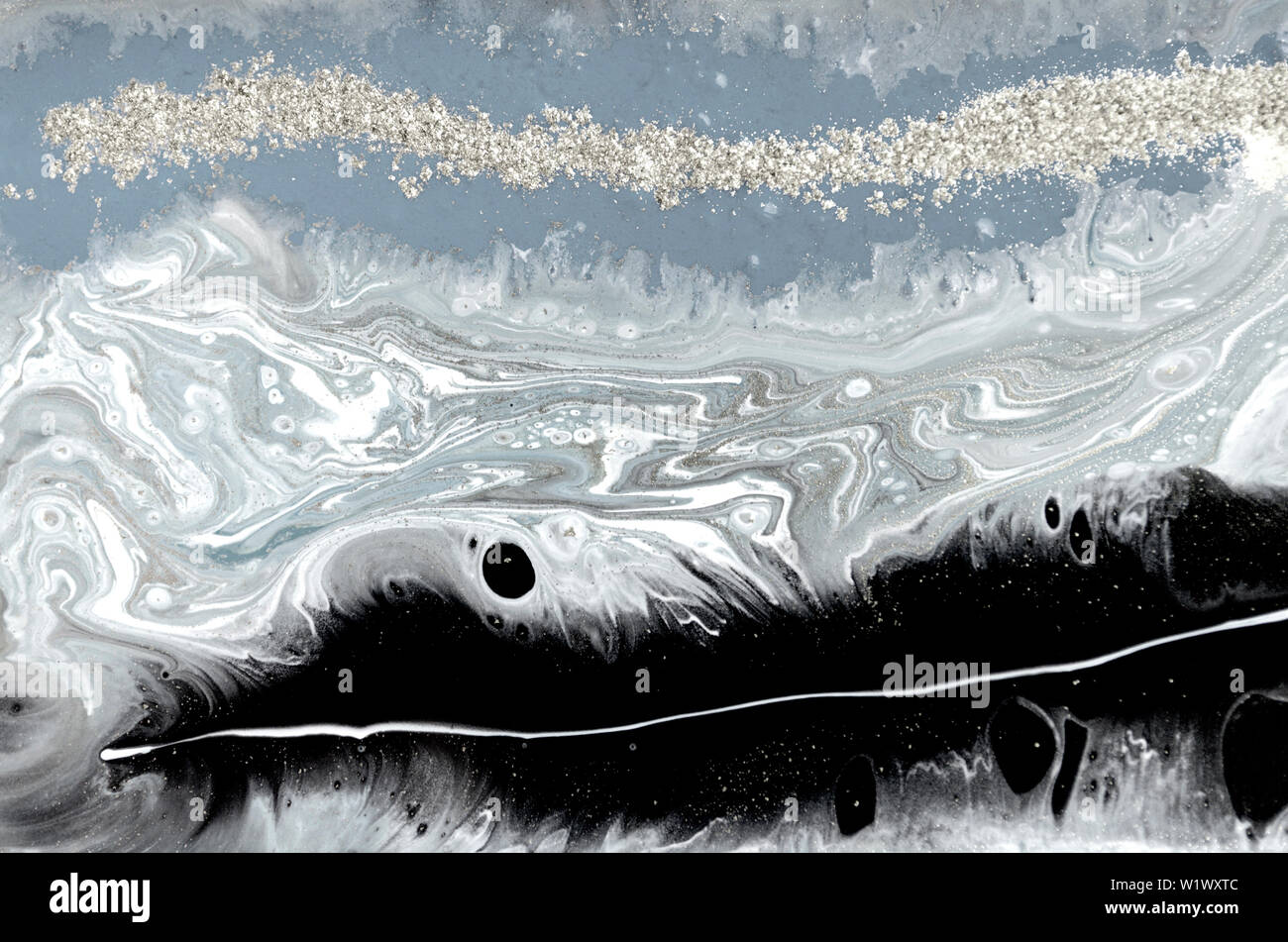 Marbling pattern. Golden powder marble liquid texture Stock Photo - Alamy